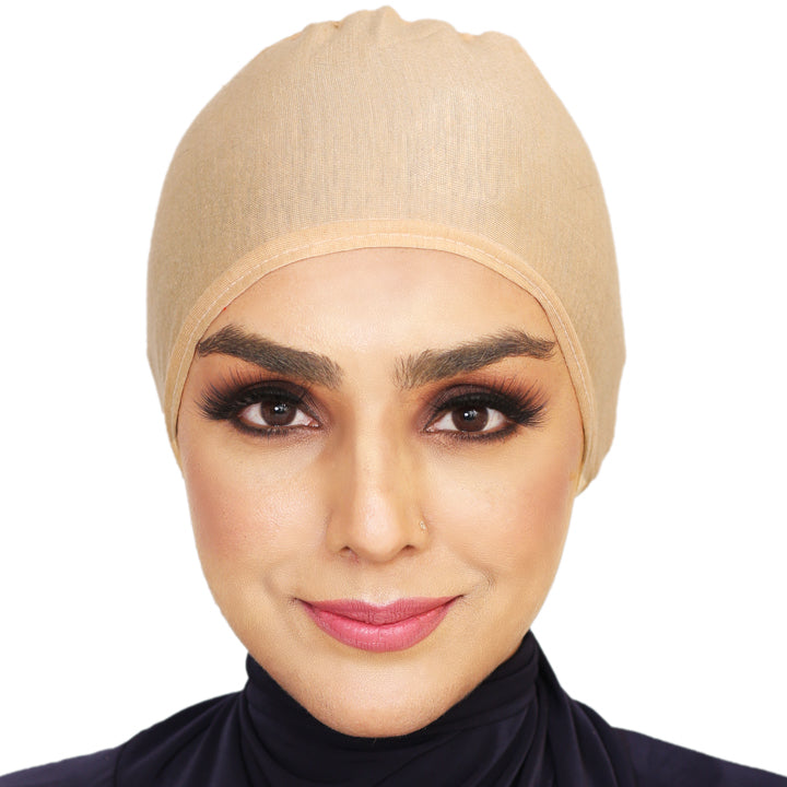 TIE BACK BONNET | BEIGE – HIJABEAZE