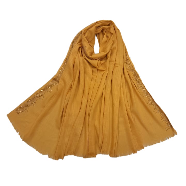 DIAMANTÉ HIJAB | MUSTARD – HIJABEAZE