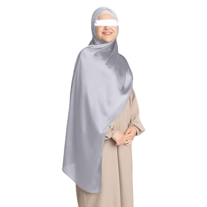SILK HIJAB | SILVER GREY – HIJABEAZE